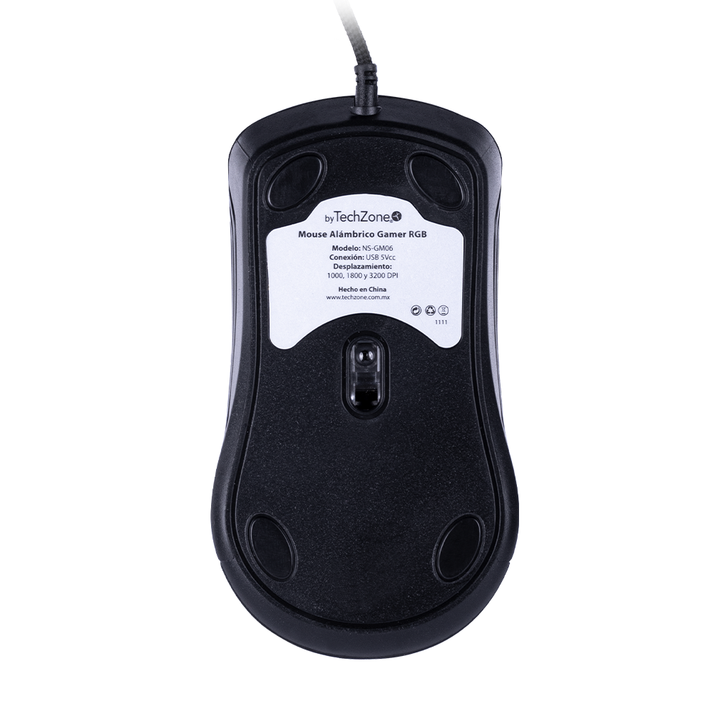 Mouse Gamer Nasa By Techzone Ns-Gm06 Alambrico Led Rgb Negro